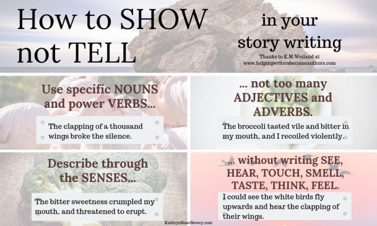 How to 'Show Not Tell' in your Story Writing ~ Kathryn Rose Newey